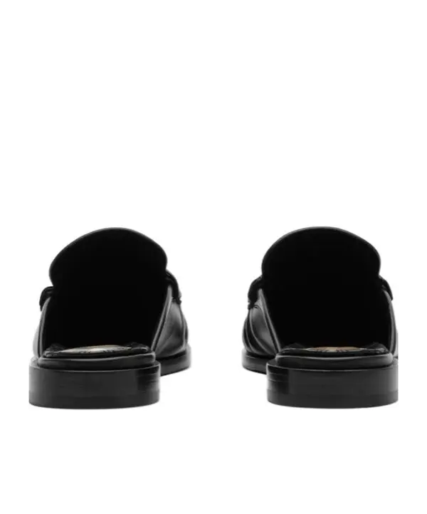 Burberry Cadet Gathered Leather Mules