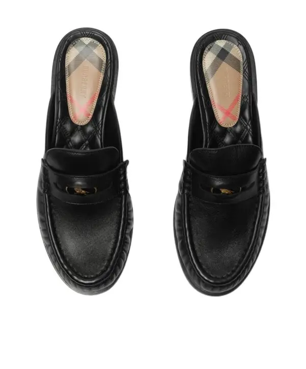 Burberry Cadet Gathered Leather Mules