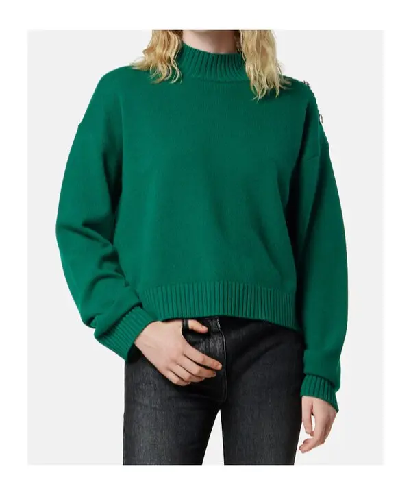 Versace High Neck Knitted Jumper With Medusa Hardware - Green