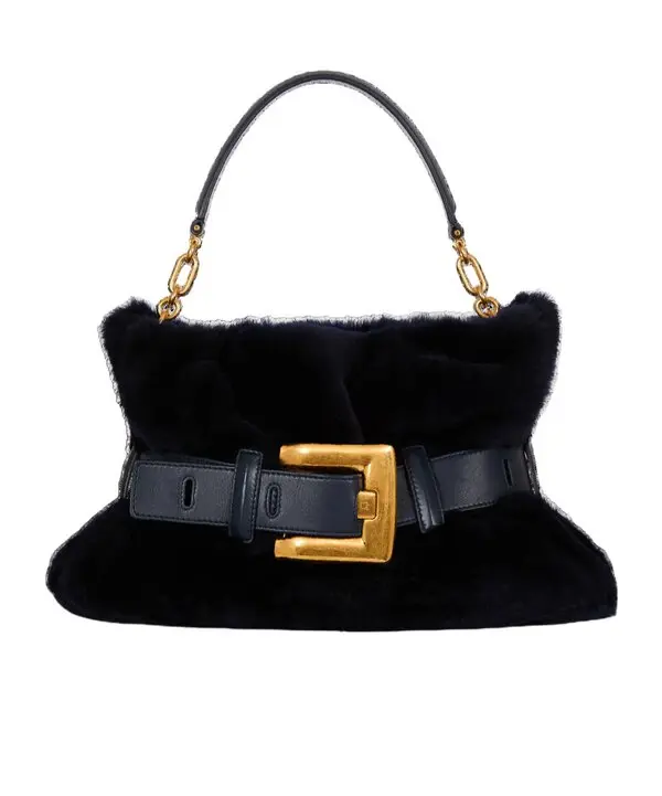 Balmain Medium Shearling Anthem Bag