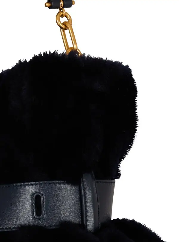Balmain Medium Shearling Anthem Bag