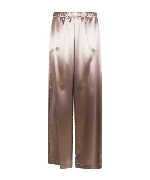 Fabiana Filippi Satin Straight-leg Pants - Brown