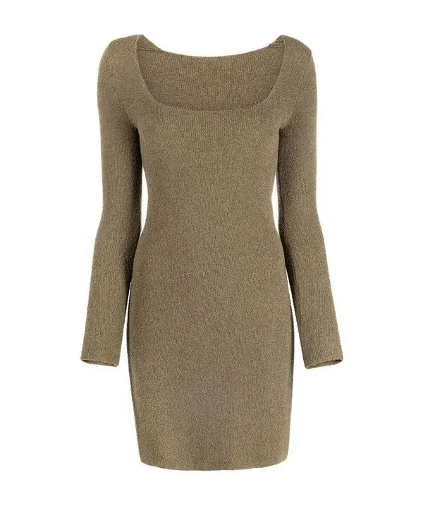 Nanushka Leah Square-neck Knitted Dress - Brown
