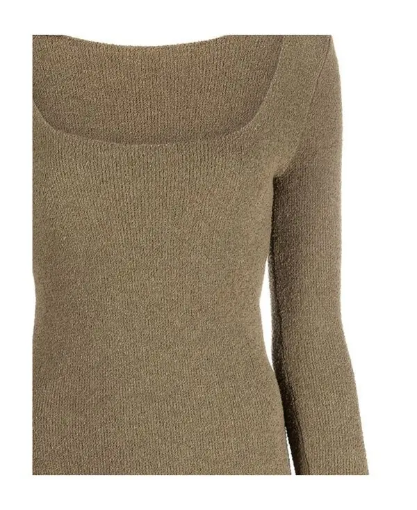 Nanushka Leah Square-neck Knitted Dress - Brown