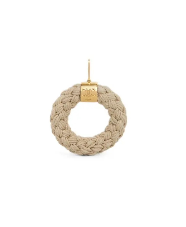 Celine Separables Rope Pendant In Cotton And Brass With Gold Finish - Yellow
