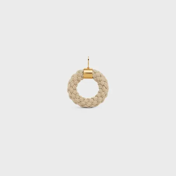 Celine Separables Rope Pendant In Cotton And Brass With Gold Finish