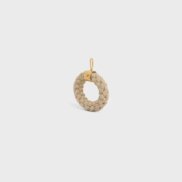 Celine Separables Rope Pendant In Cotton And Brass With Gold Finish