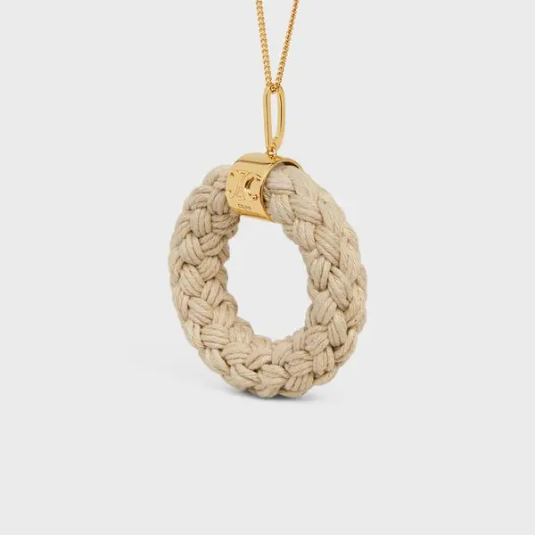 Celine Separables Rope Pendant In Cotton And Brass With Gold Finish