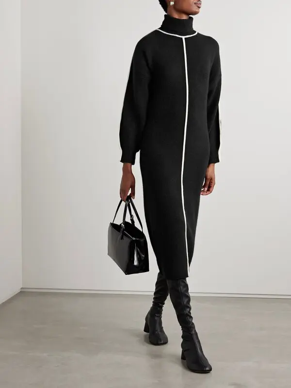 Staud Apres Knitted Turtleneck Dress