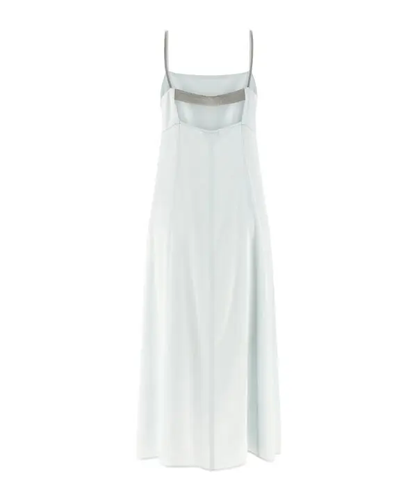 Peserico Punto Luce Satin Long Dress - Light Blue