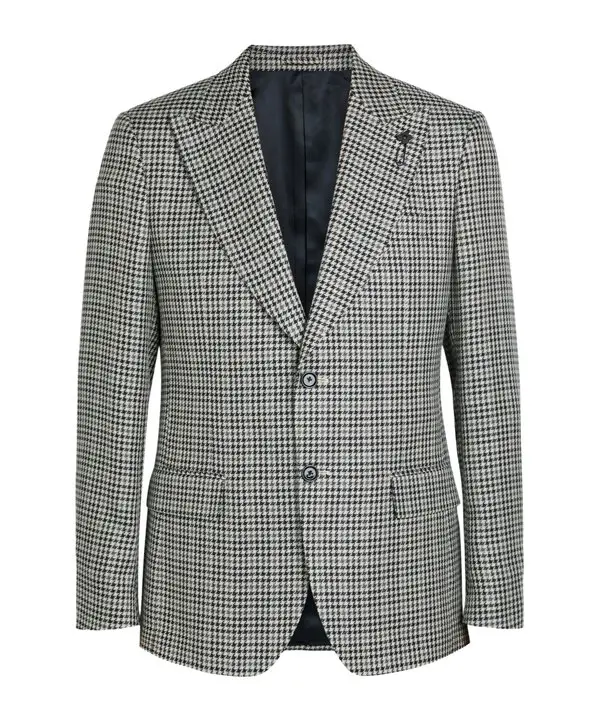 LARDINI Houndstooth Blazer - Gray