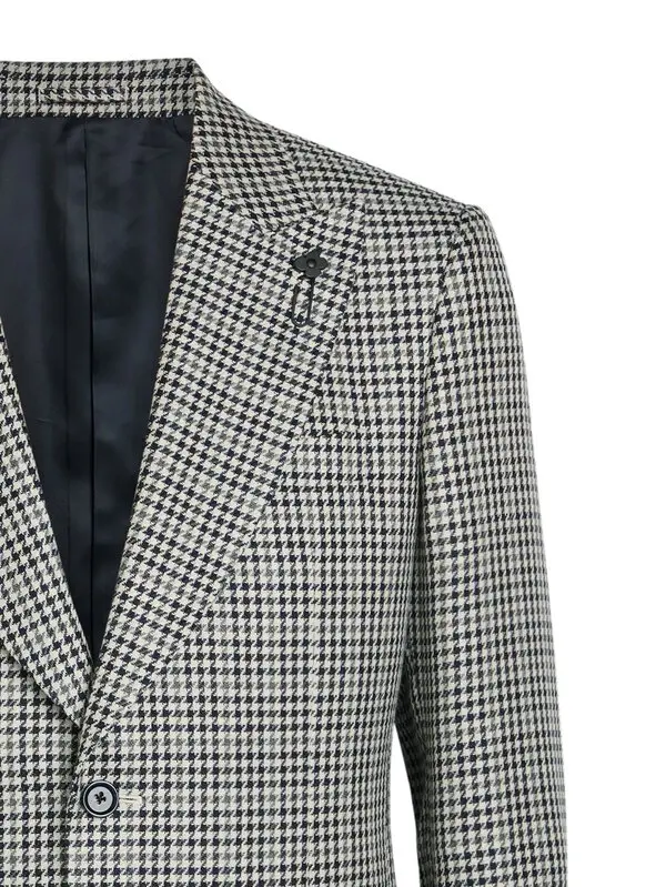 LARDINI Houndstooth Blazer - Gray