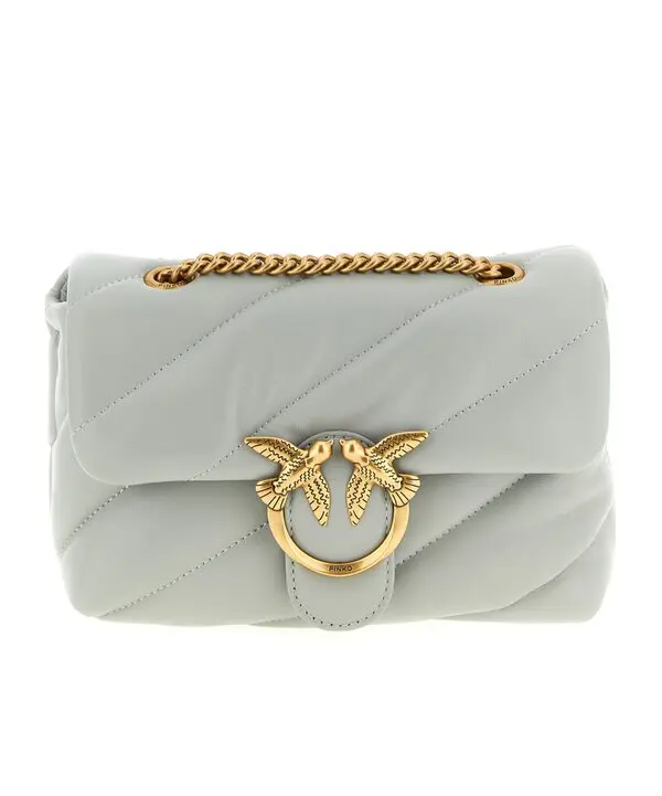 Pinko Love Puff Quilted Mini Shoulder Bag - Gray