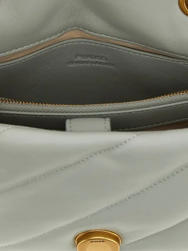 Pinko Love Puff Quilted Mini Shoulder Bag - Gray