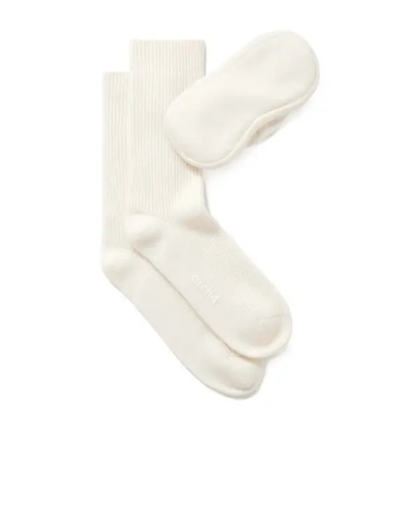 Arch4 Cashmere Eye Mask And Sock Set - Ivory