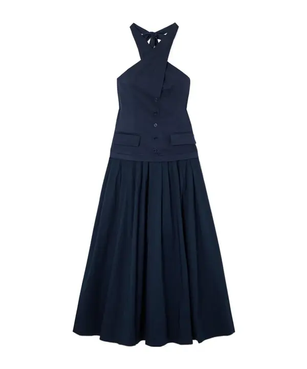 Staud Harrington Halterneck Midi Dress