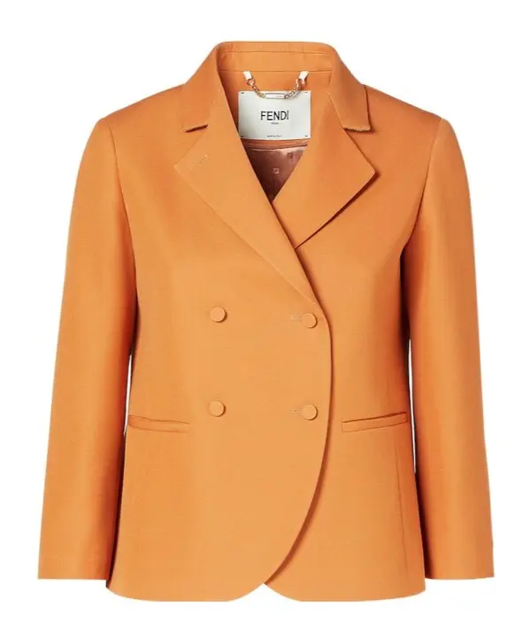 Fendi Double Breasted Tailored Blazer - Orange