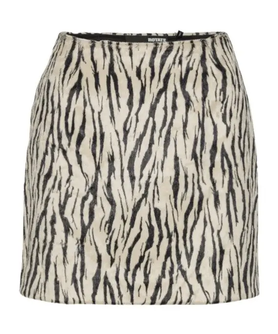 ROTATE BY BIRGER CHRISTENSEN Zebra Print Skirt - Nude