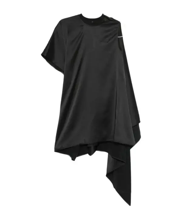 Coperni Asymmetrical Crew Neck Dress - Black