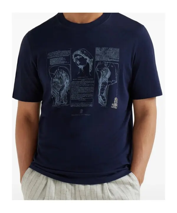 Brunello Cucinelli Graphic Printed Crewneck T-shirt