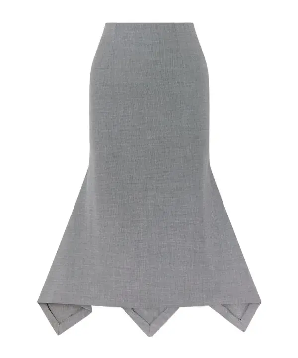 Attico Wool Blend Midi Skirt