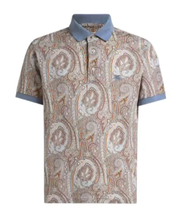 Etro Arnica Paisley Short-sleeved Polo Shirt - Nude
