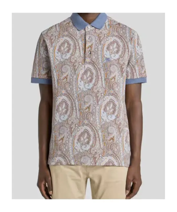 Etro Arnica Paisley Short-sleeved Polo Shirt - Nude