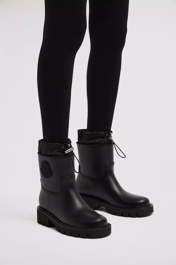 Moncler Kickstream Drawstring Wellington Boots - Black