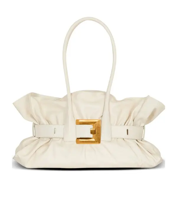 Balmain Large Calfskin Anthem Bag - White