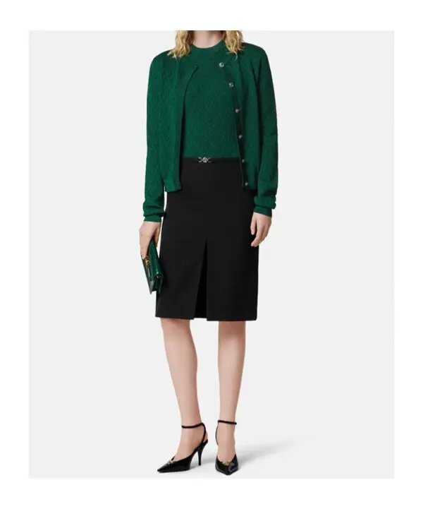 Versace Jacquard Knit Cardigan With Medusa Buttons