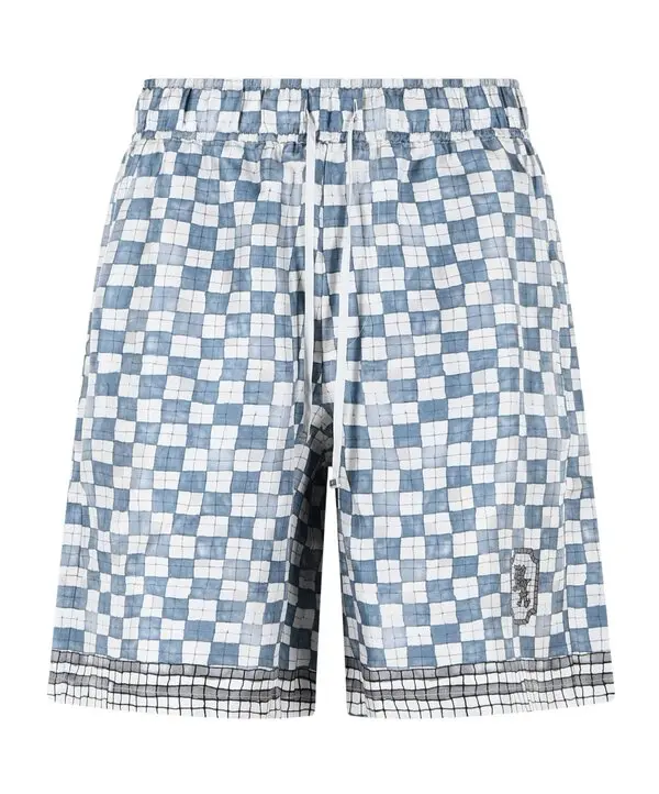 Amiri Checkered Bermuda Shorts - Light Blue