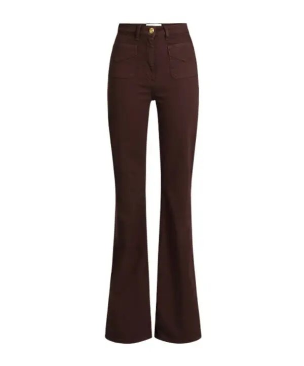 Elisabetta Franchi Flared Jeans With Patch Pockets - Cocoa