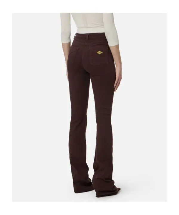 Elisabetta Franchi Flared Jeans With Patch Pockets - Cocoa