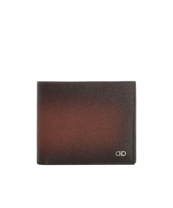 FERRAGAMO Logo Plaque Bi-fold Wallet - Black