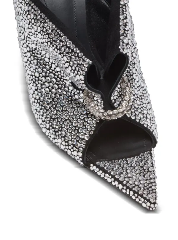 Balmain Embellished Pointed Toe Stiletto Mules