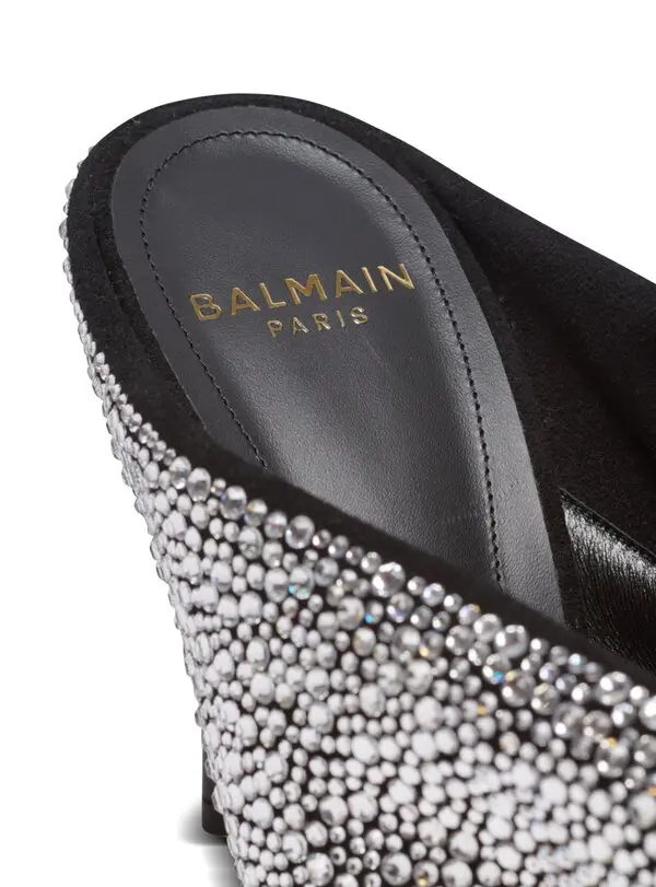 Balmain Embellished Pointed Toe Stiletto Mules