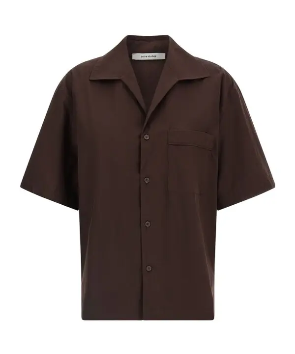 ENTIRE STUDIOS Short-sleeve Cotton Shirt - Brown