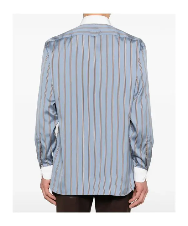 TOM FORD Fluid Fit Striped Shirt - Blue