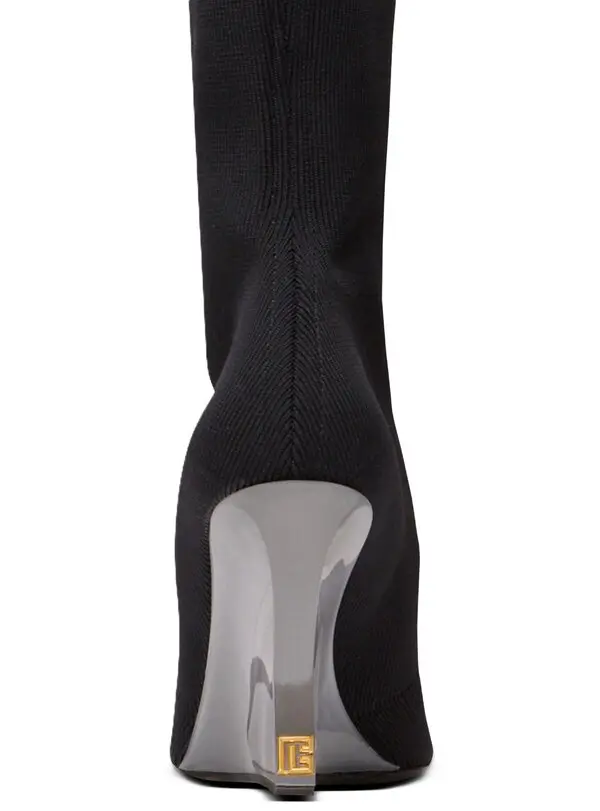 Balmain Wedge Knit Thigh-high Boots