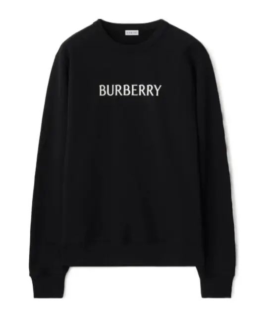 Burberry Logo Printed Crewneck Sweatshirt - Black