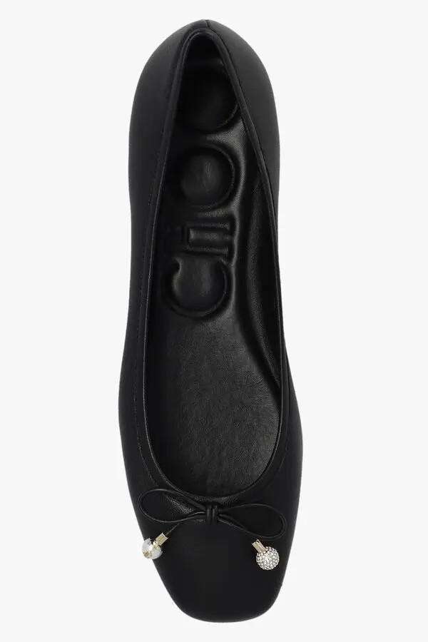 JIMMY CHOO Elme Embellished Flat - Black