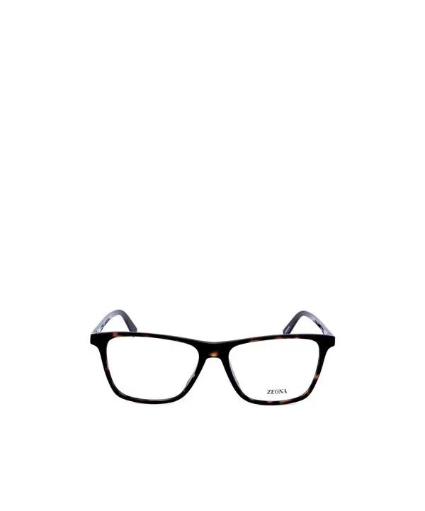 Zegna Rectangular Full Rim Eyeglasses - White