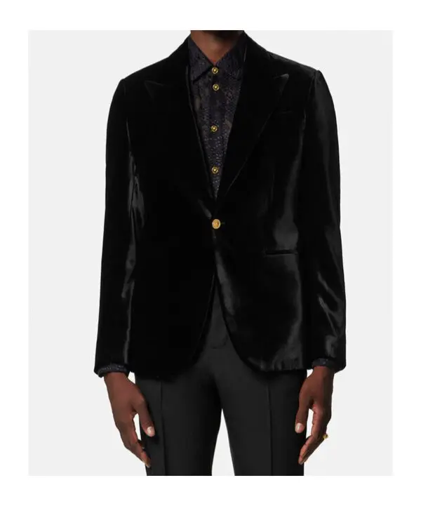 Versace Single-buttoned Velvet Blazer