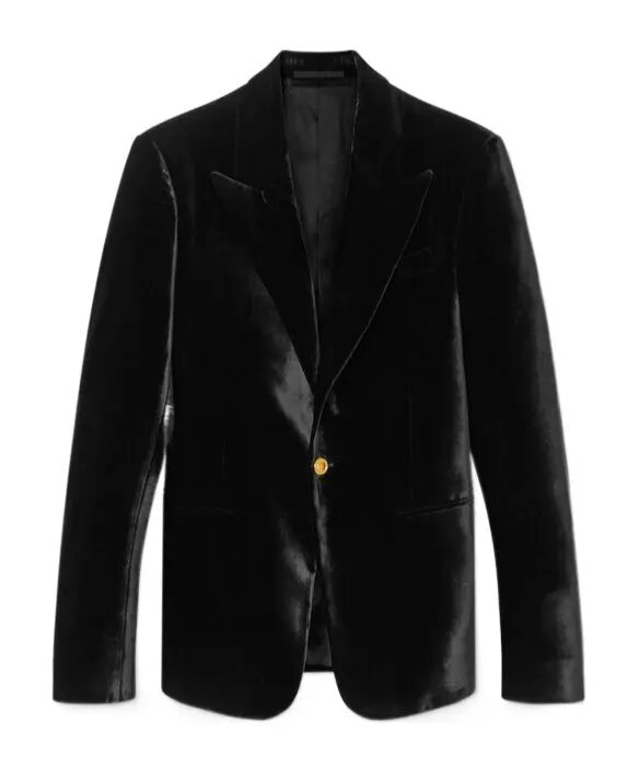Versace Single-buttoned Velvet Blazer - Black