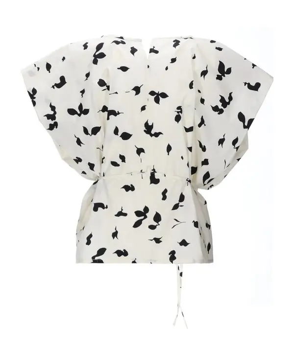 ALYSI Printed Tie-waist Top - White