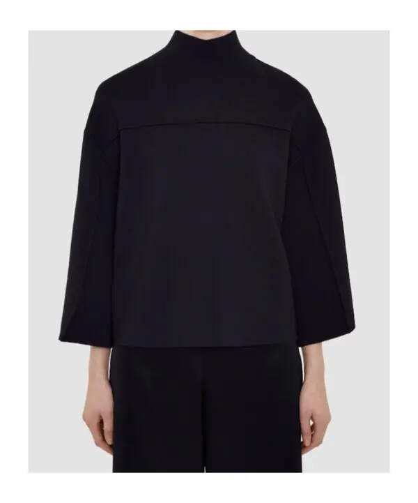 JOSEPH High Neck Boxy Top With Kimono Sleeves