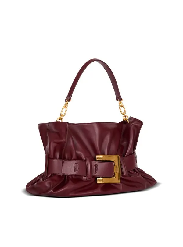 Balmain Medium Anthem Bag In Leather - Red