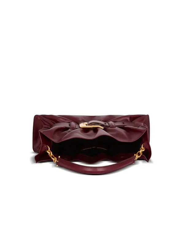 Balmain Medium Anthem Bag In Leather - Red
