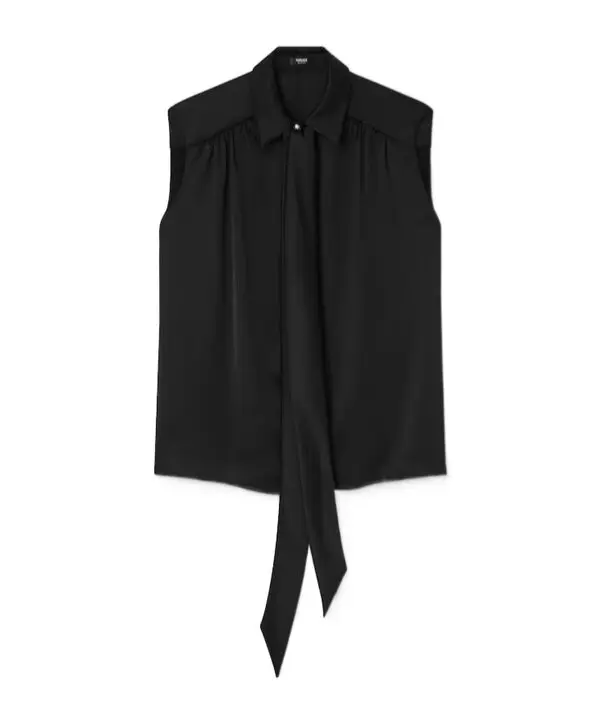 Versace Sleeveless Medusa Hardware Blouse - Black