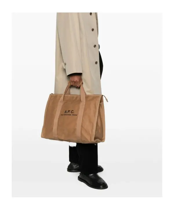 A.p.c. Logo Detail Tote Bag - Brown